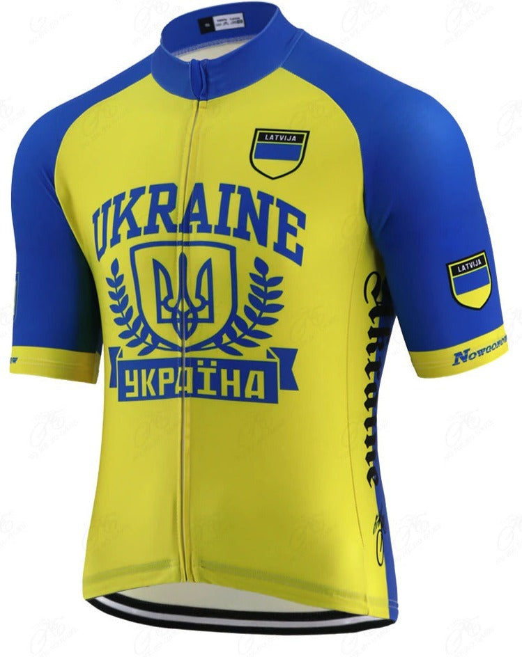 Ukraine short sleeve cycling jersey - Pulling Turns