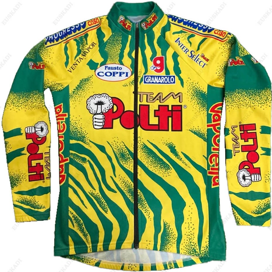 Team Polti retro cycling jersey Long sleeve - Pulling Turns